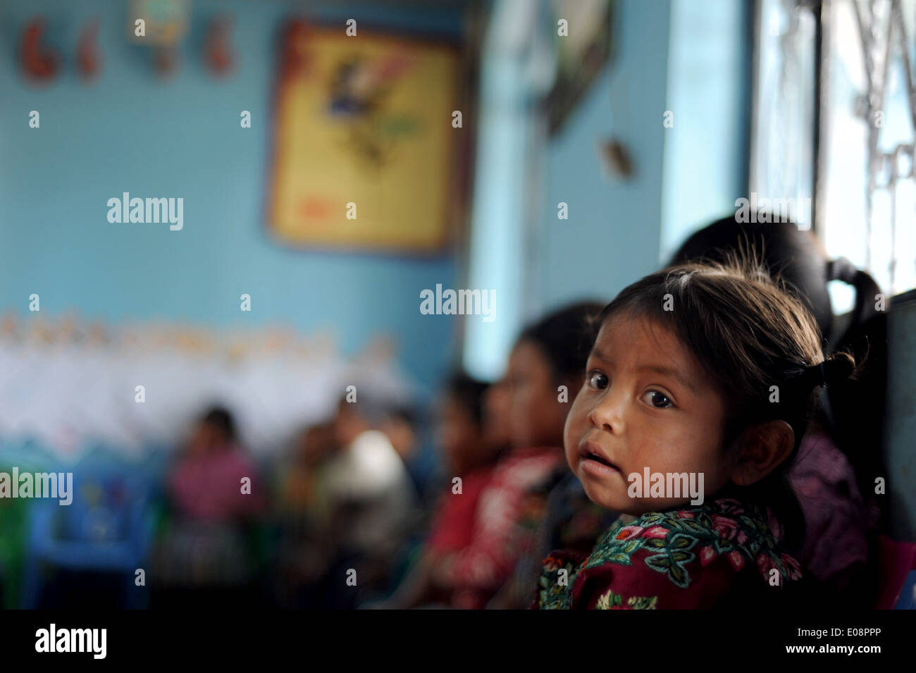 Maya indigenous children in El Barranco, Solola, Guatemala Stock Photo ...