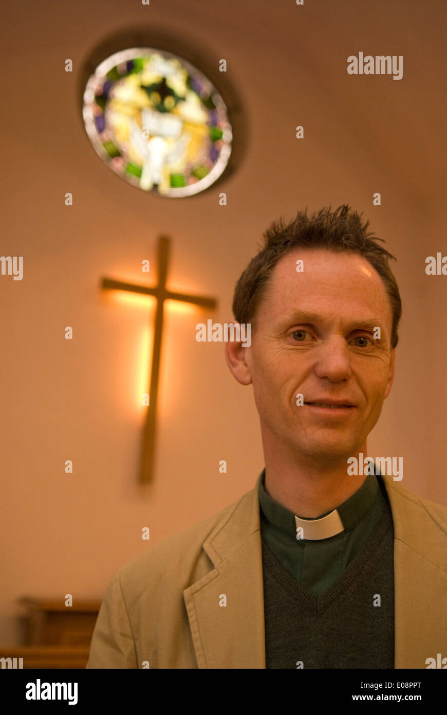Portrait of a Methodist Church Minister in his church, Liphook ...