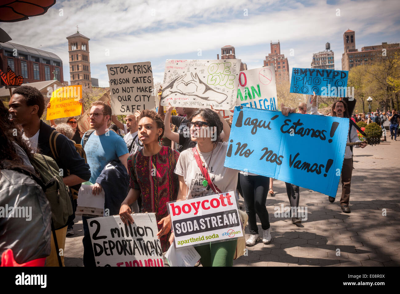 Activists rally in Washington Square Park in Greenwich Village in New ...