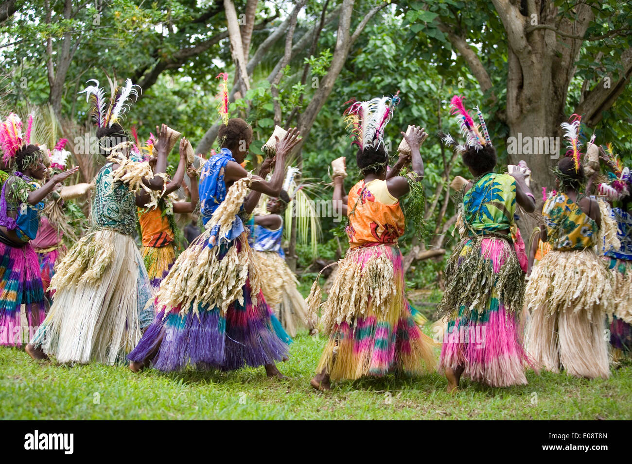 Colorful dance group, Tanna, Vanuatu, South Pacific Stock Photo - Alamy
