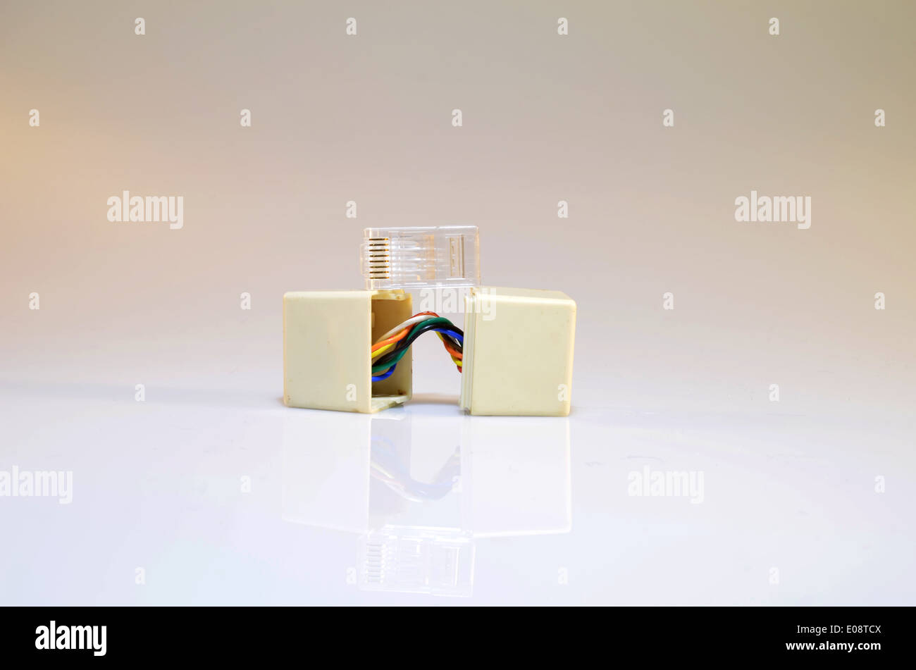 RJ-45 connector and equipment for work Stock Photo - Alamy