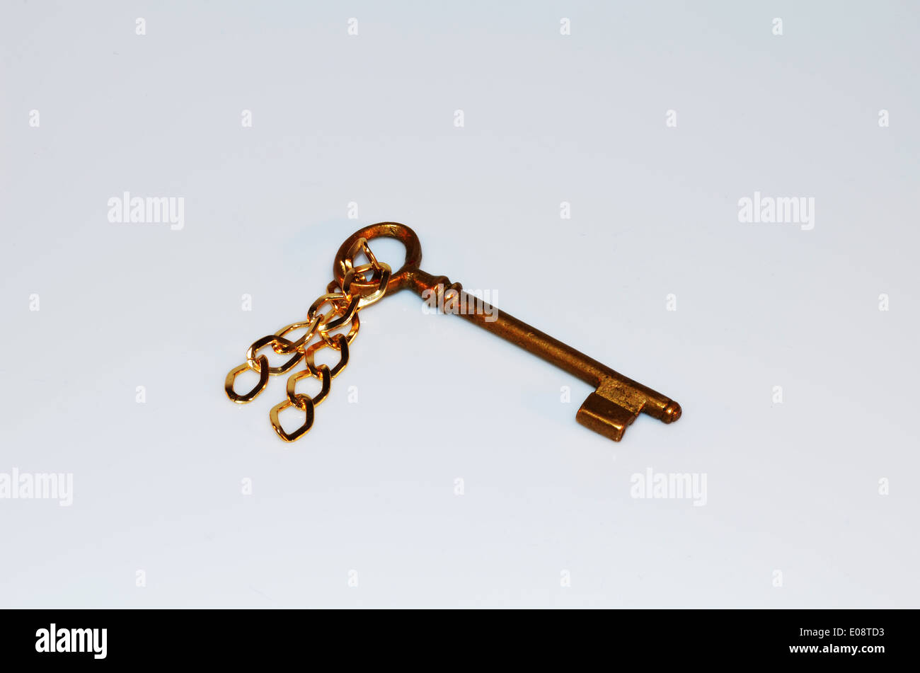 Old Golden Key Lost In Time Stock Photo - Alamy