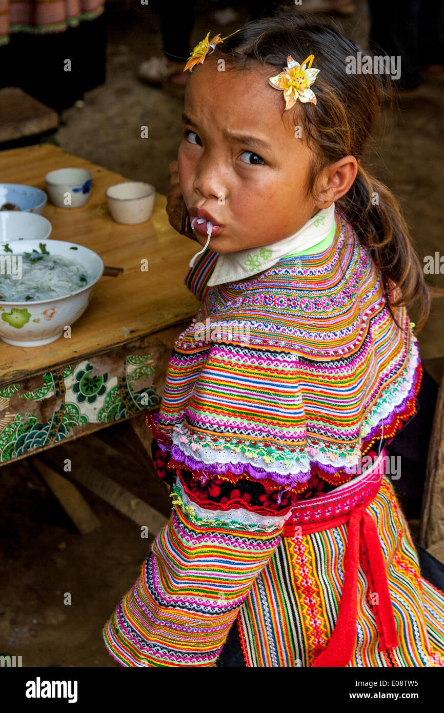 Flower Hmong People At The Weekly Ethnic Market In Coc Li, Lao Cai ...