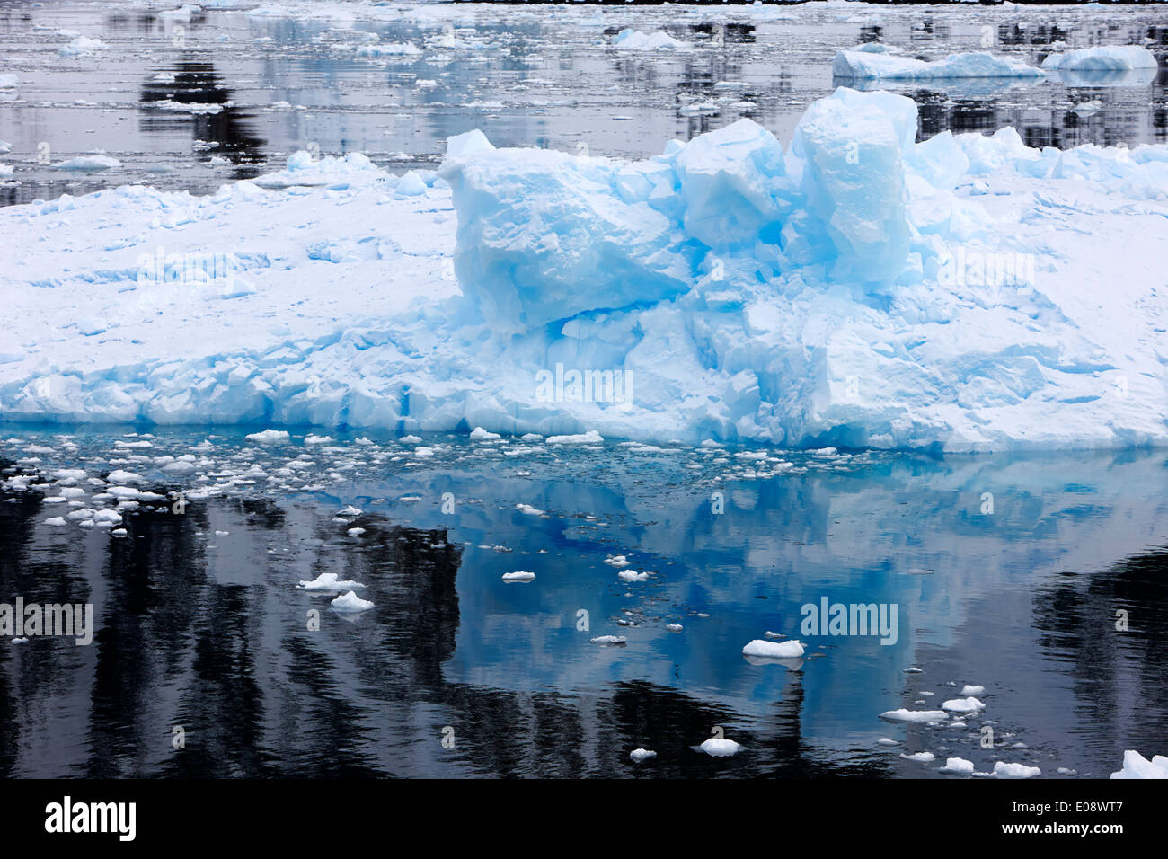 blue ice iceberg floating through the lemaire channel Antarctica Stock ...