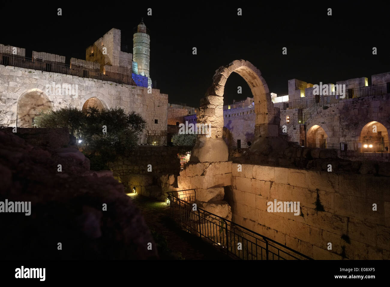 Interior courtyard of the fortified Tower of David, also known as the ...