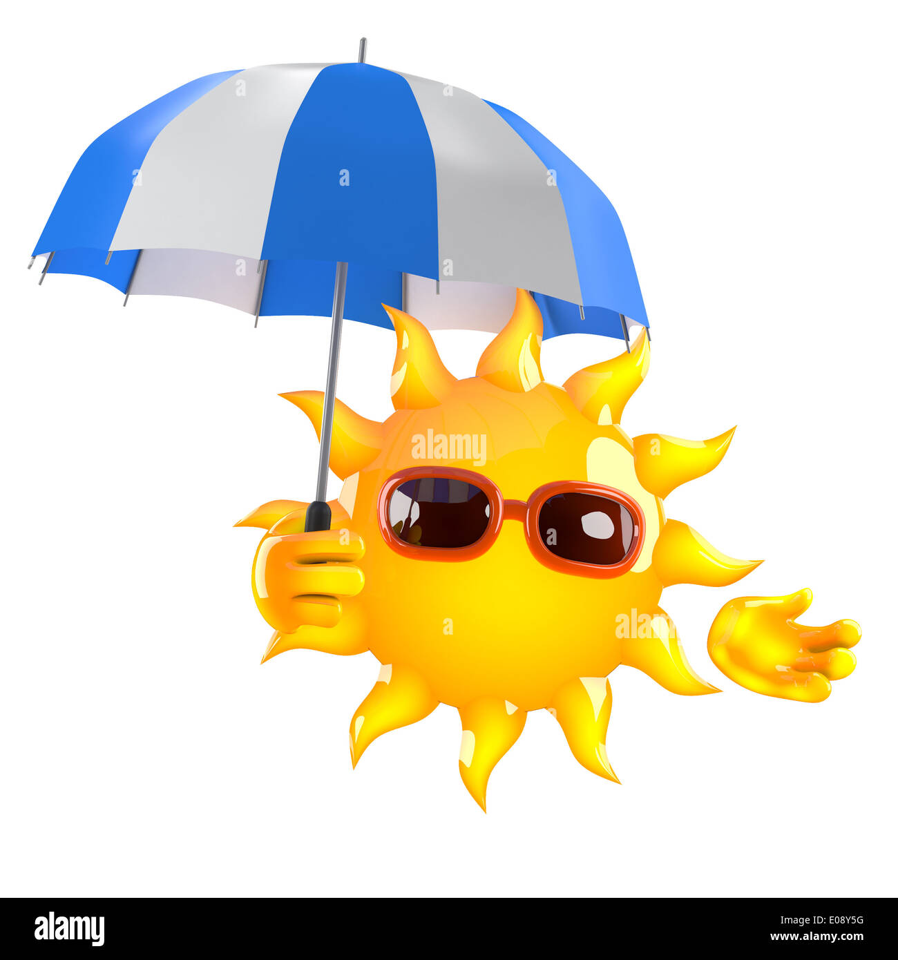 3d render of the sun under an umbrella Stock Photo - Alamy