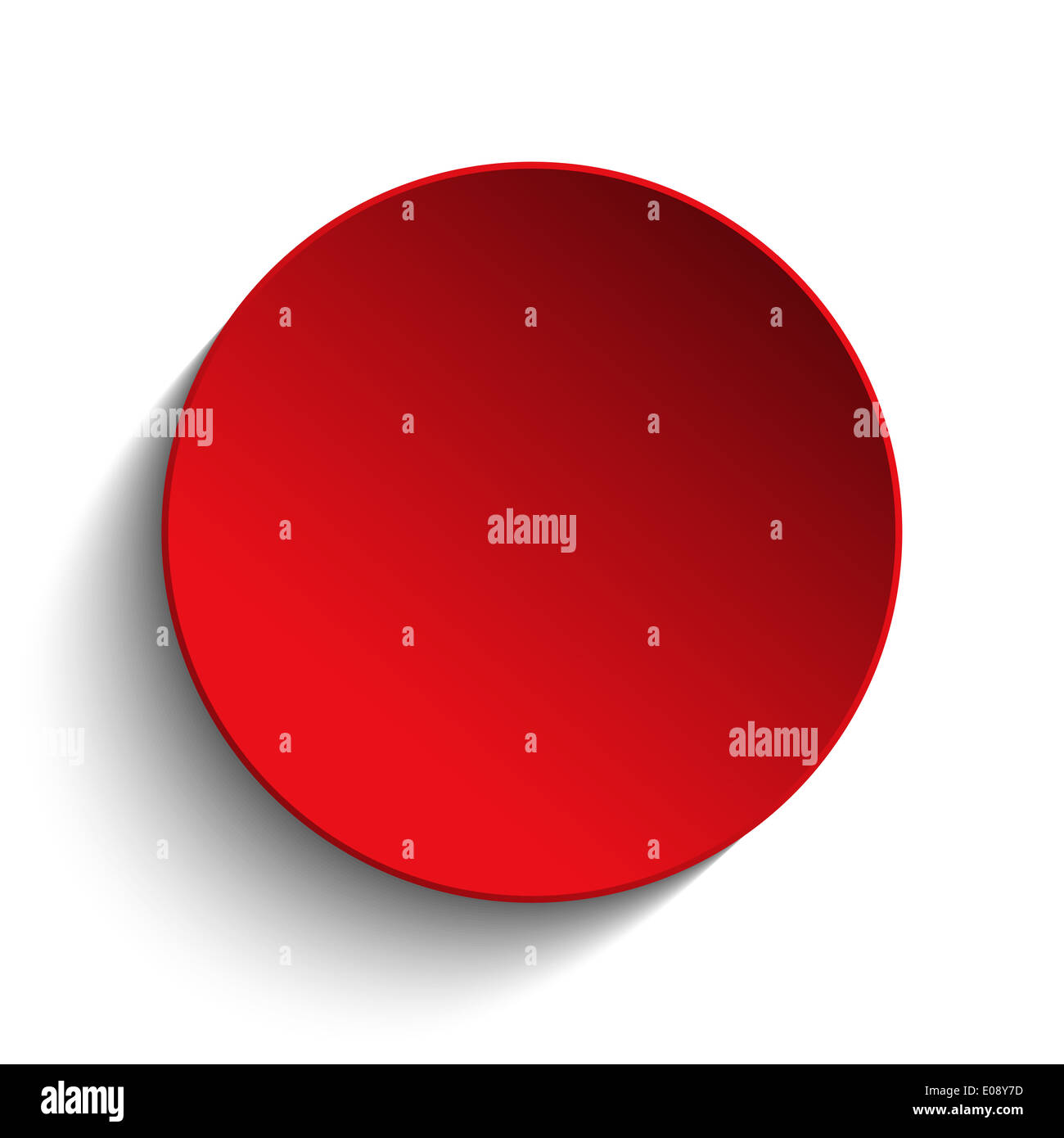 Vector - Red Circle Button on White Background Stock Photo - Alamy