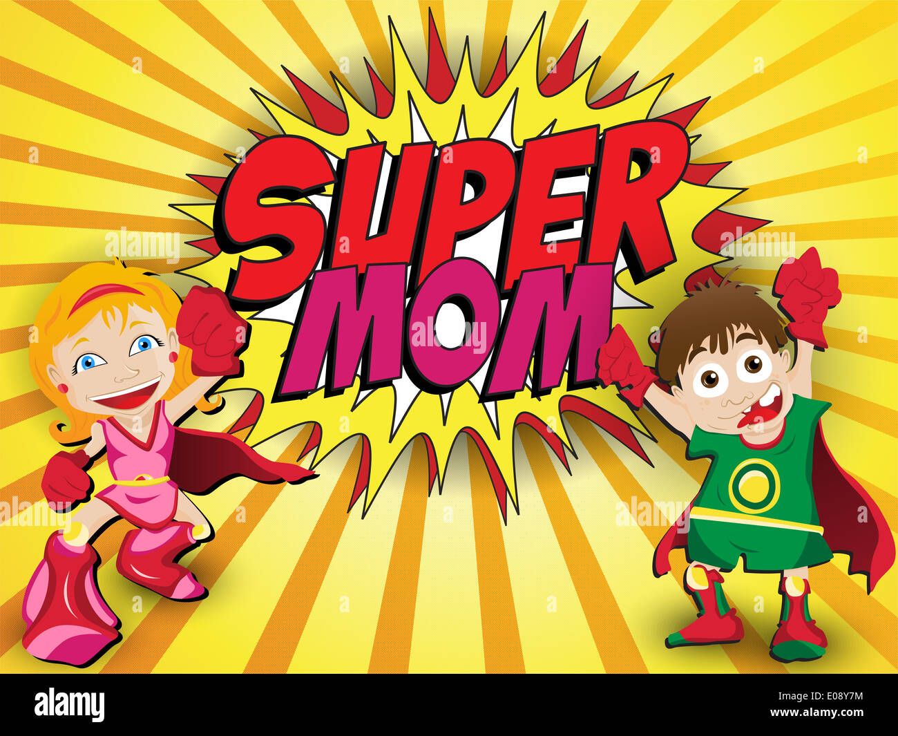 Vector - Happy Mother Day Super Hero Mommy Stock Photo - Alamy