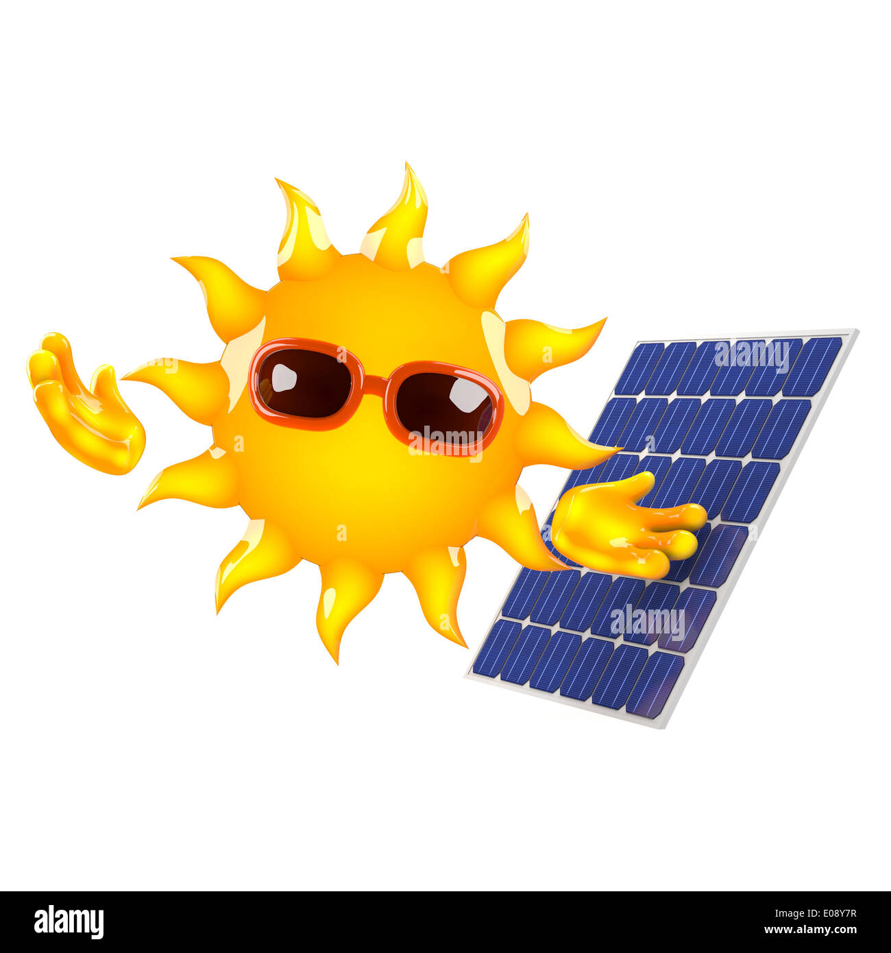 3d render of the sun next to a solar panel Stock Photo - Alamy