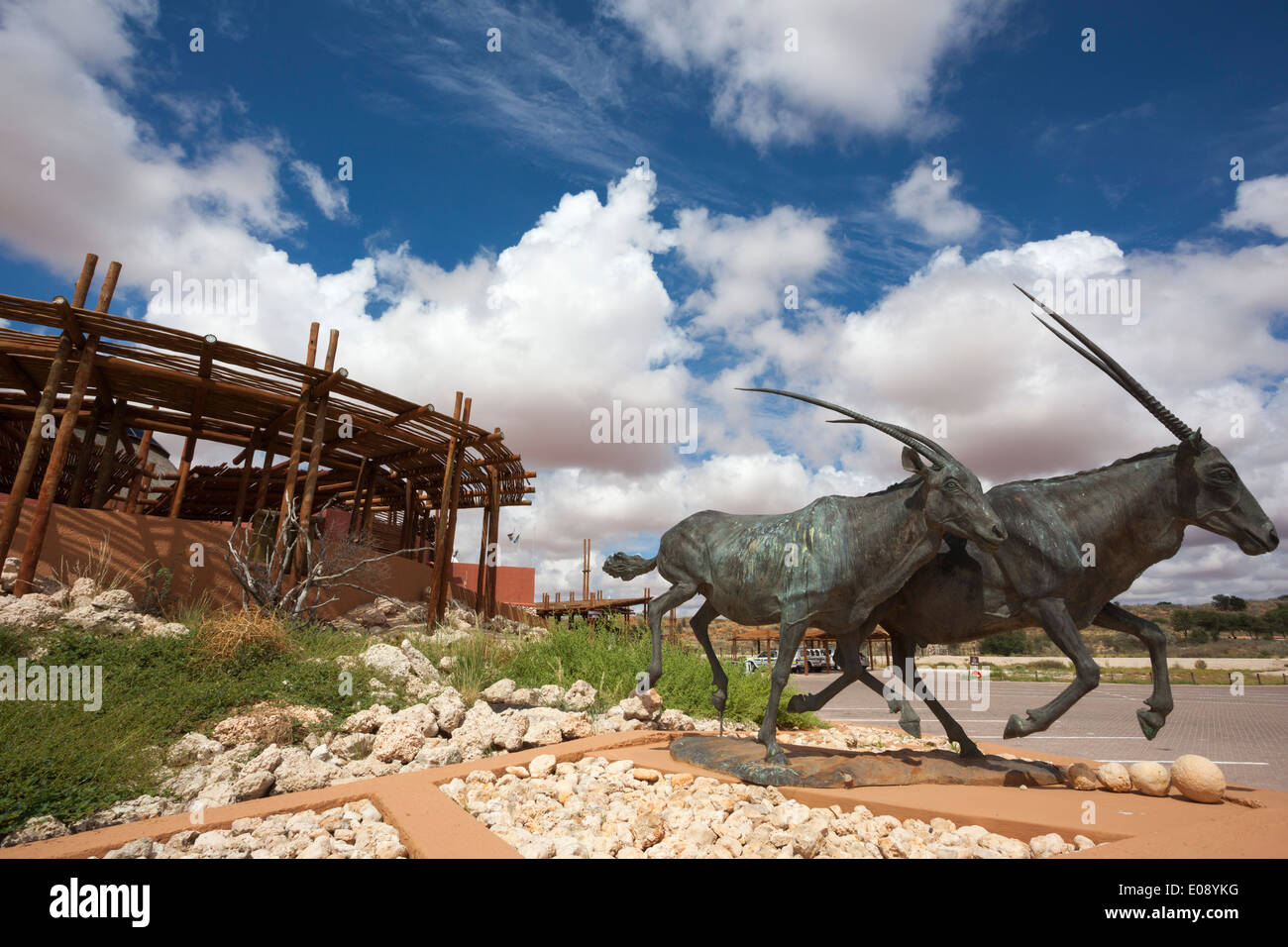 Gemsbok statue, Kgalagadi Transfrontier Park, Northern Cape, South ...