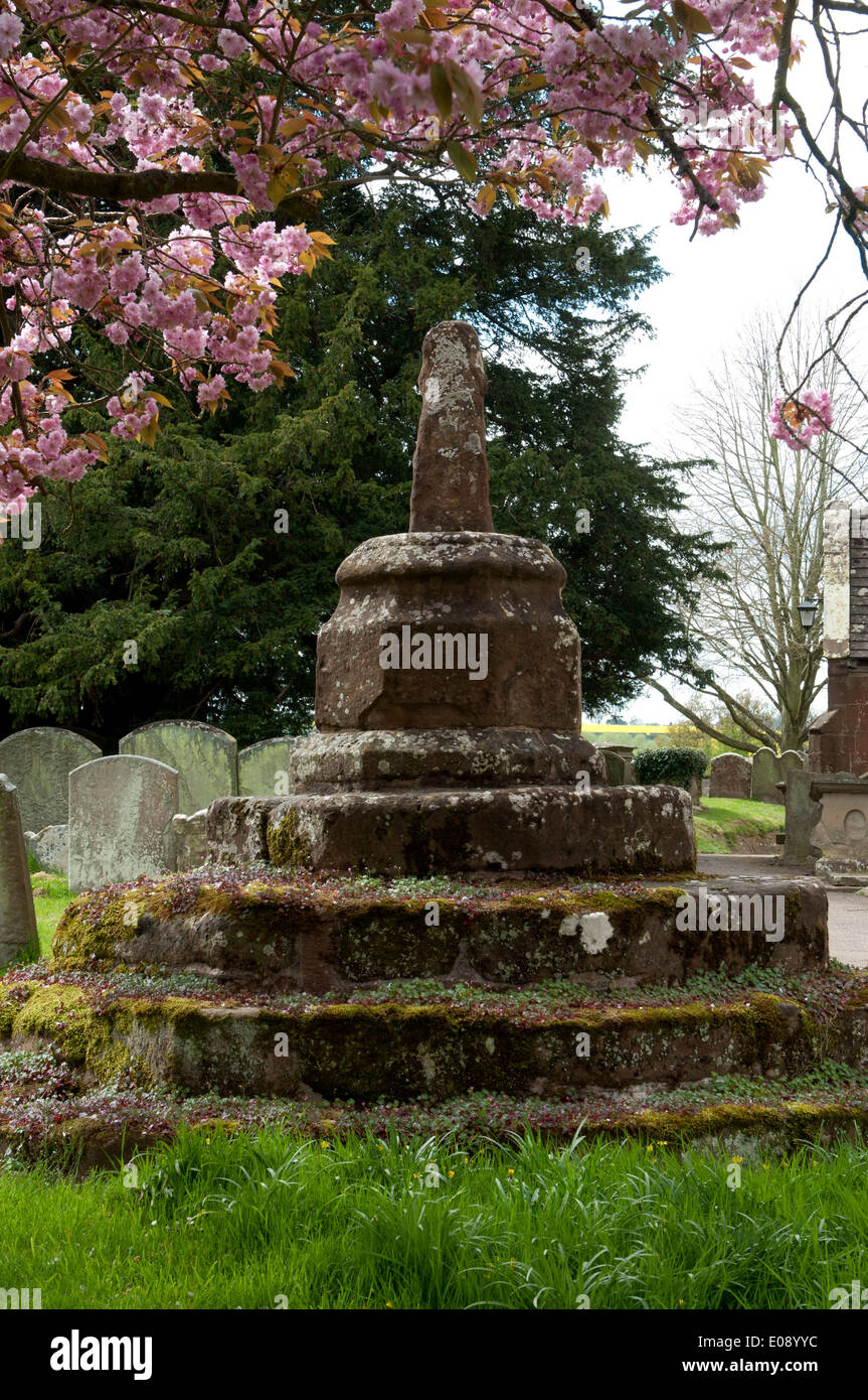 Old cross in St. Bartholomew`s churchyard, Much Marcle, Herefordshire ...