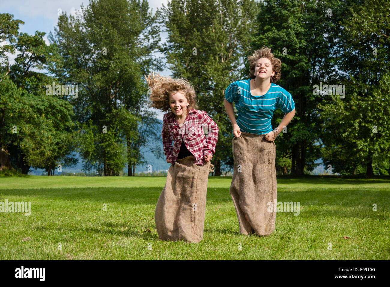 Sack race game sport hi-res stock photography and images - Alamy