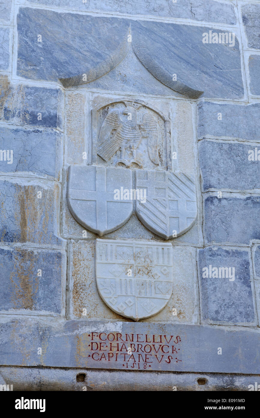 Crest in Castle of St. Peter,Bodrum,Turkey,Mediterranean Stock Photo ...