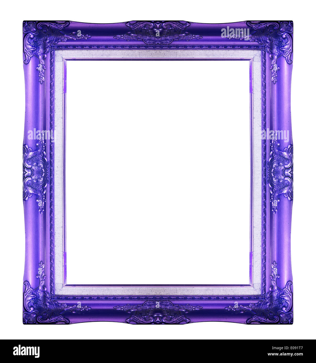 Picture frame wood frame on a white background Stock Photo - Alamy