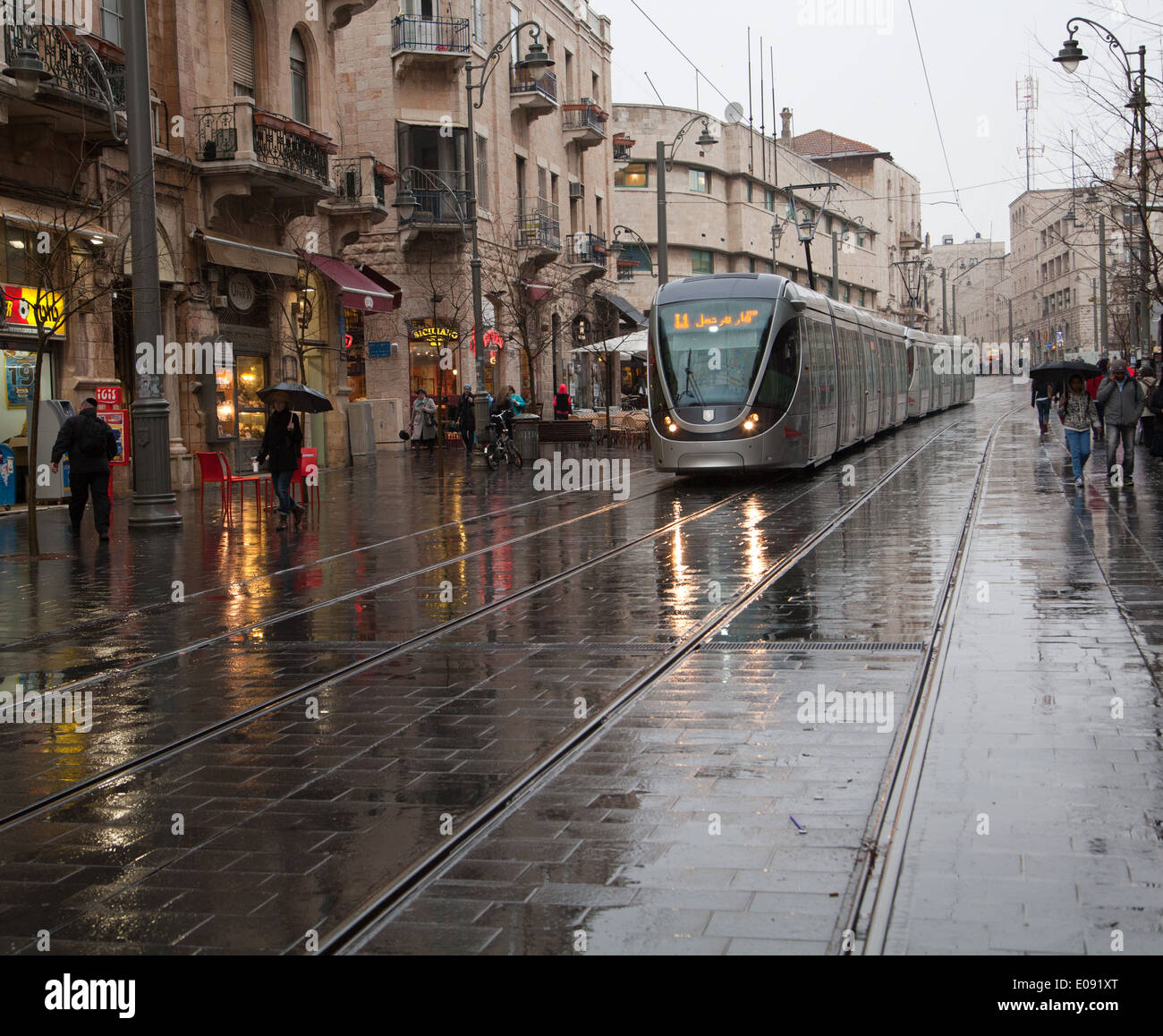 Tram train jerusalem hi-res stock photography and images - Alamy