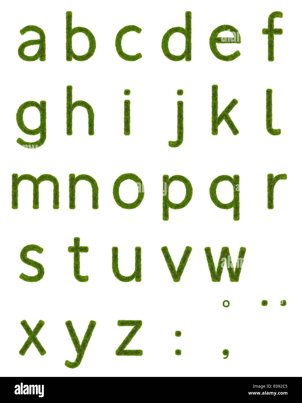 lowercase letters made of grass Stock Photo - Alamy