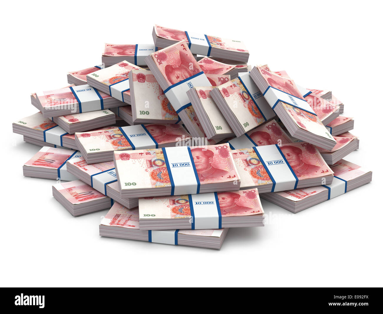 Pile of packs of yuan. Lots of cash money.3d Stock Photo - Alamy
