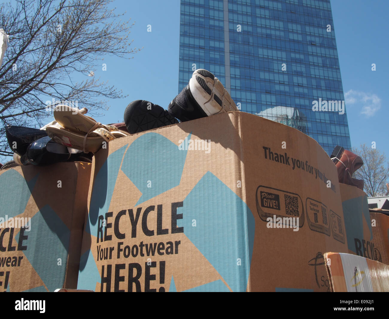 Soles for Souls shoe donation boxes at an Earth Day festival in White ...