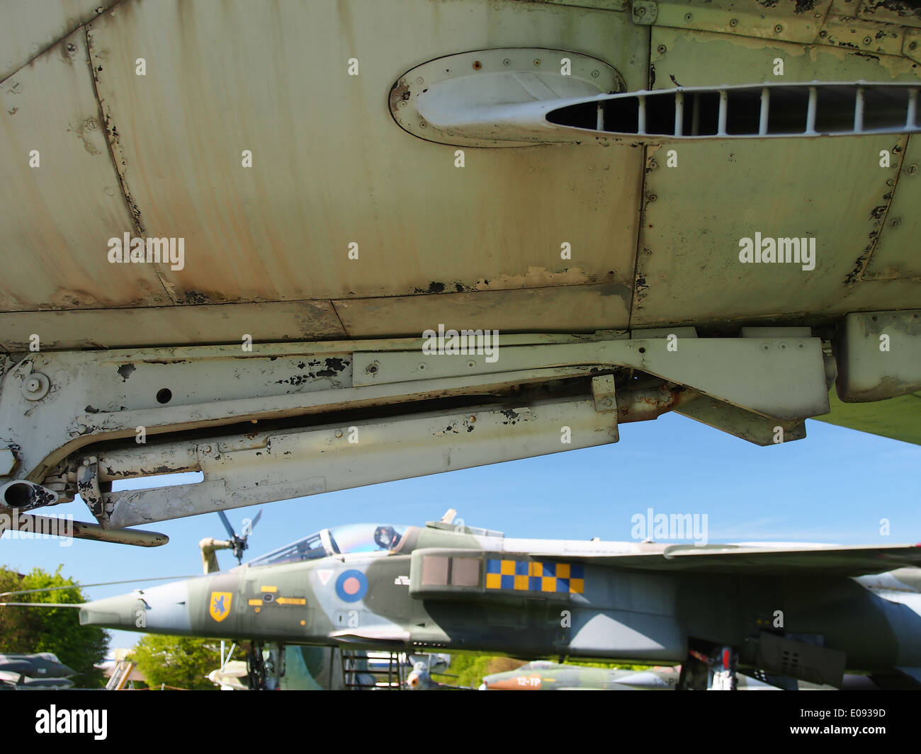 The Republic F-105 Thunderchief, USAF serial 24417, is shown with its ...