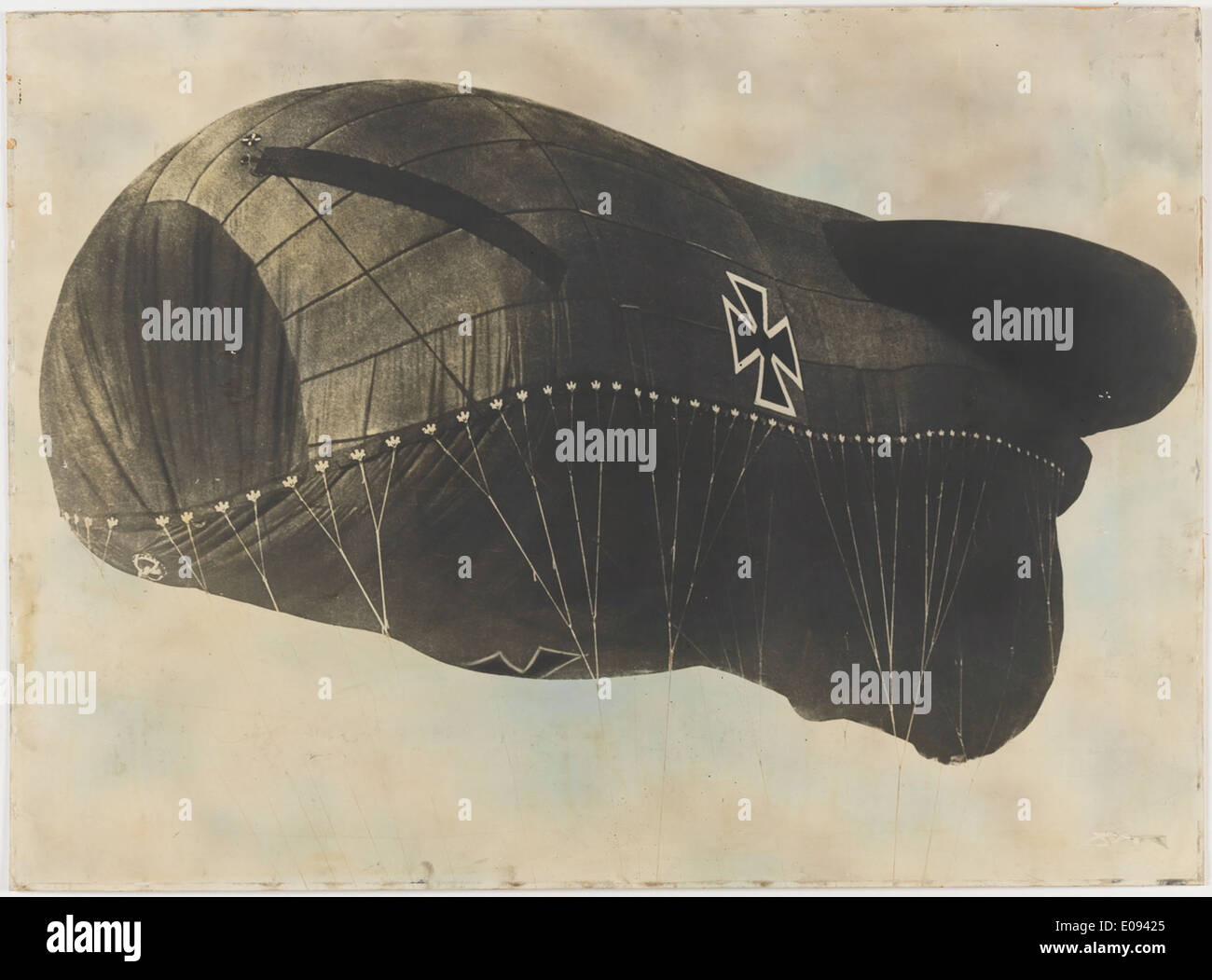This vintage photo shows a German observation balloon, likely from ...
