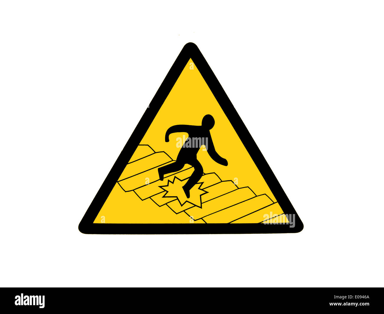 Caution sign isolated on a over white background Stock Photo - Alamy