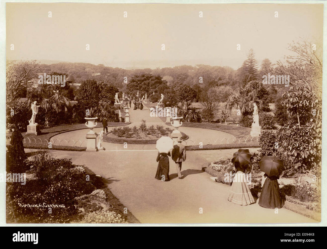 A photograph from the early 1900s showing the Botanical Gardens in ...