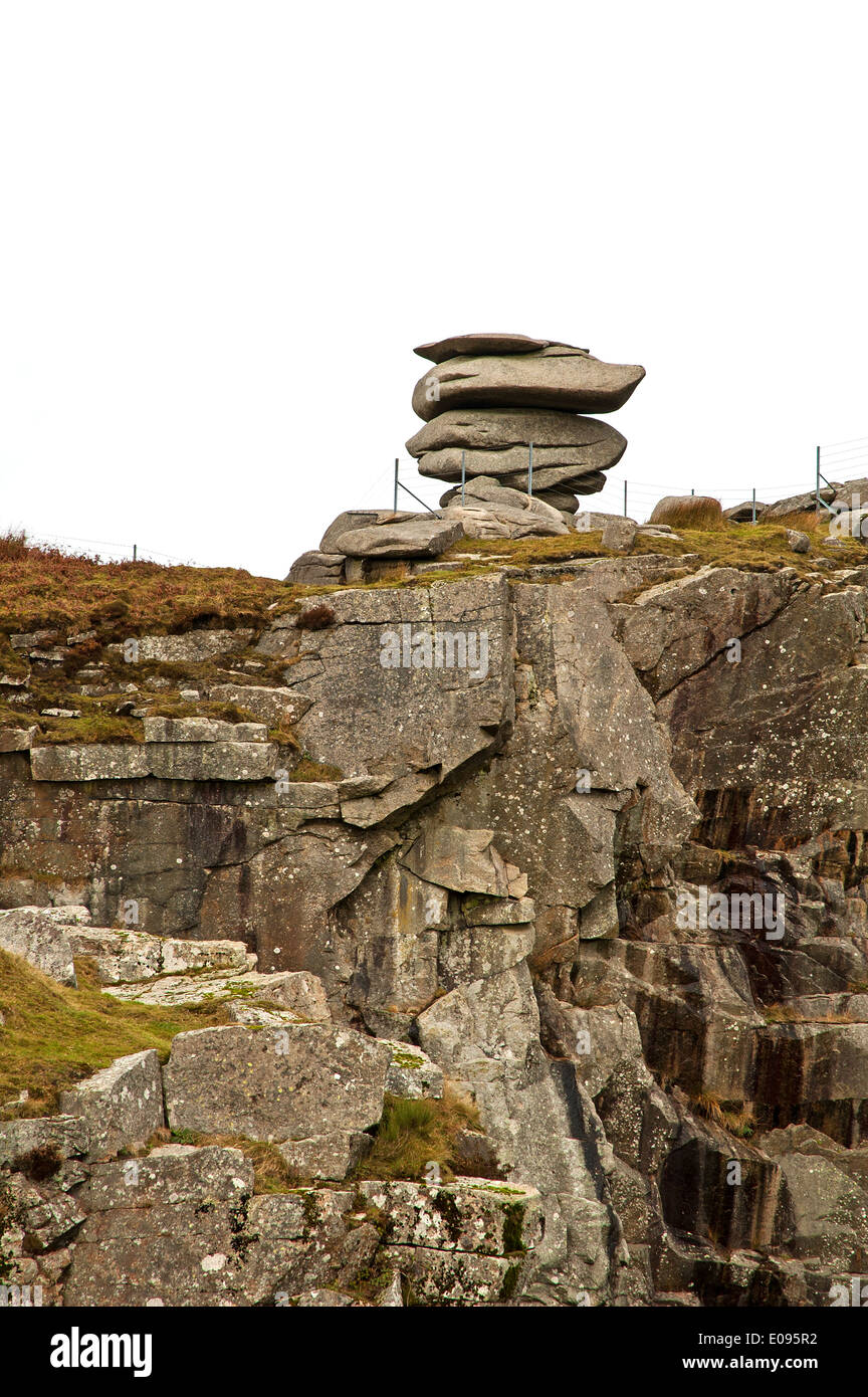 The Cheesewring stone stack at Minions on Bodmin Moor in Cornwall, UK ...