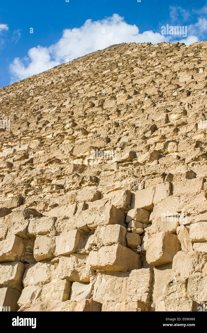 Limestone stone blocks comprising the Great Pyramid of Cheops, Giza ...