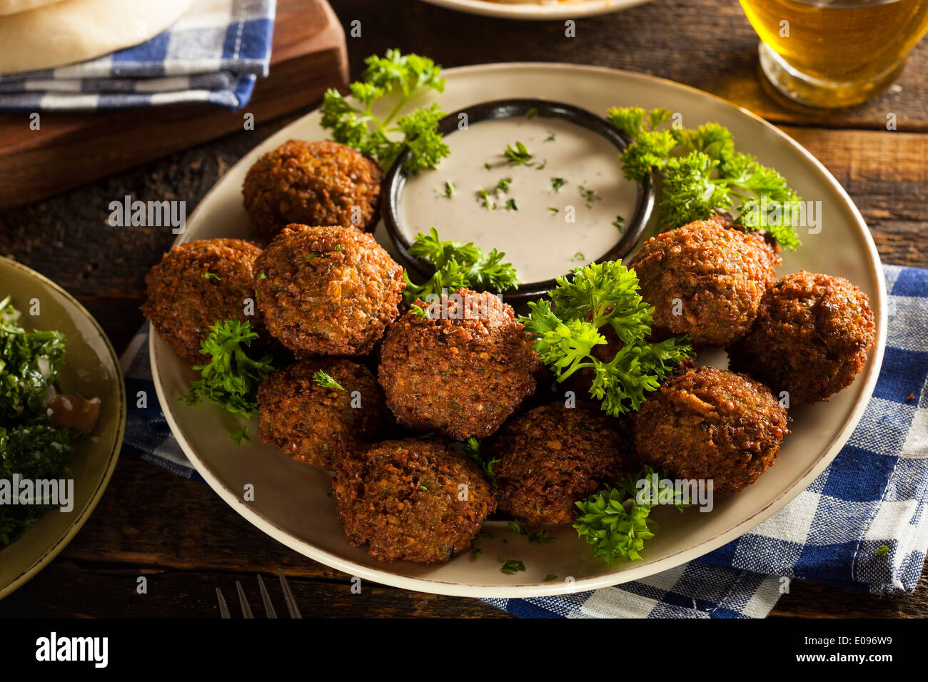 Healthy vegetarian falafel balls rice hi-res stock photography and ...
