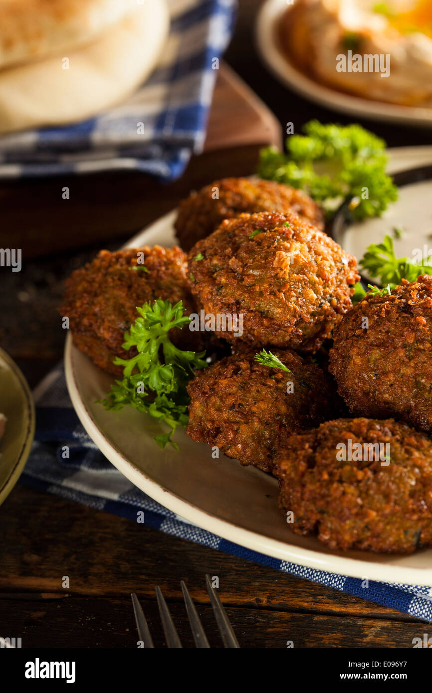 Healthy Vegetarian Falafel Balls with Rice and Salad Stock Photo - Alamy