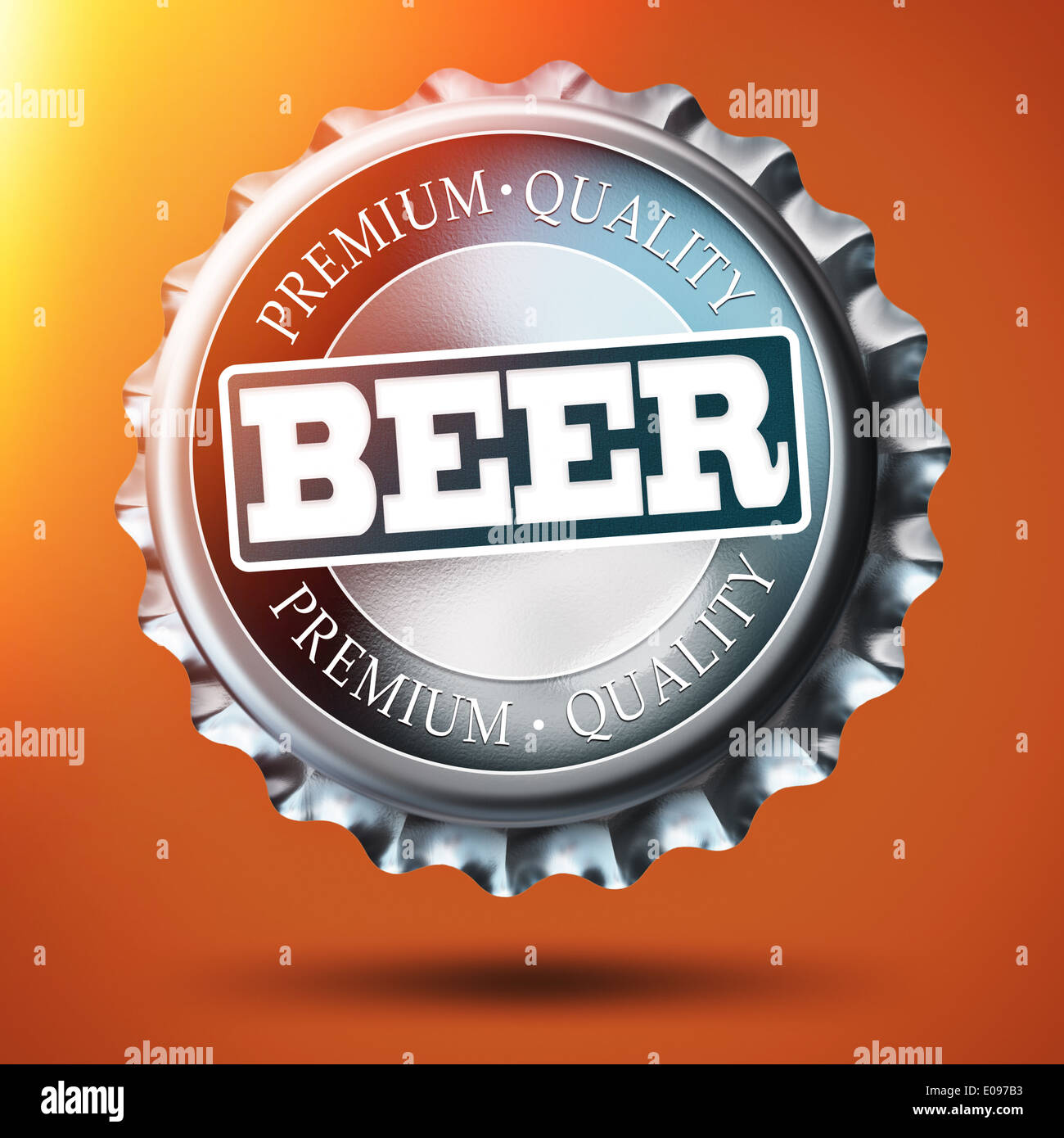 Illustration of bottle cap on orange background Stock Photo - Alamy
