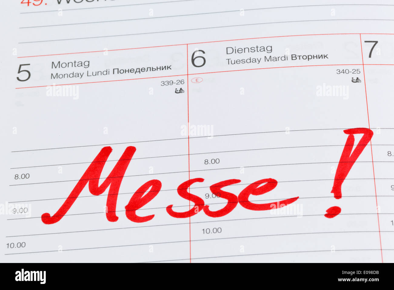 Ein termin ist in einem kalender eingetragen hi-res stock photography ...