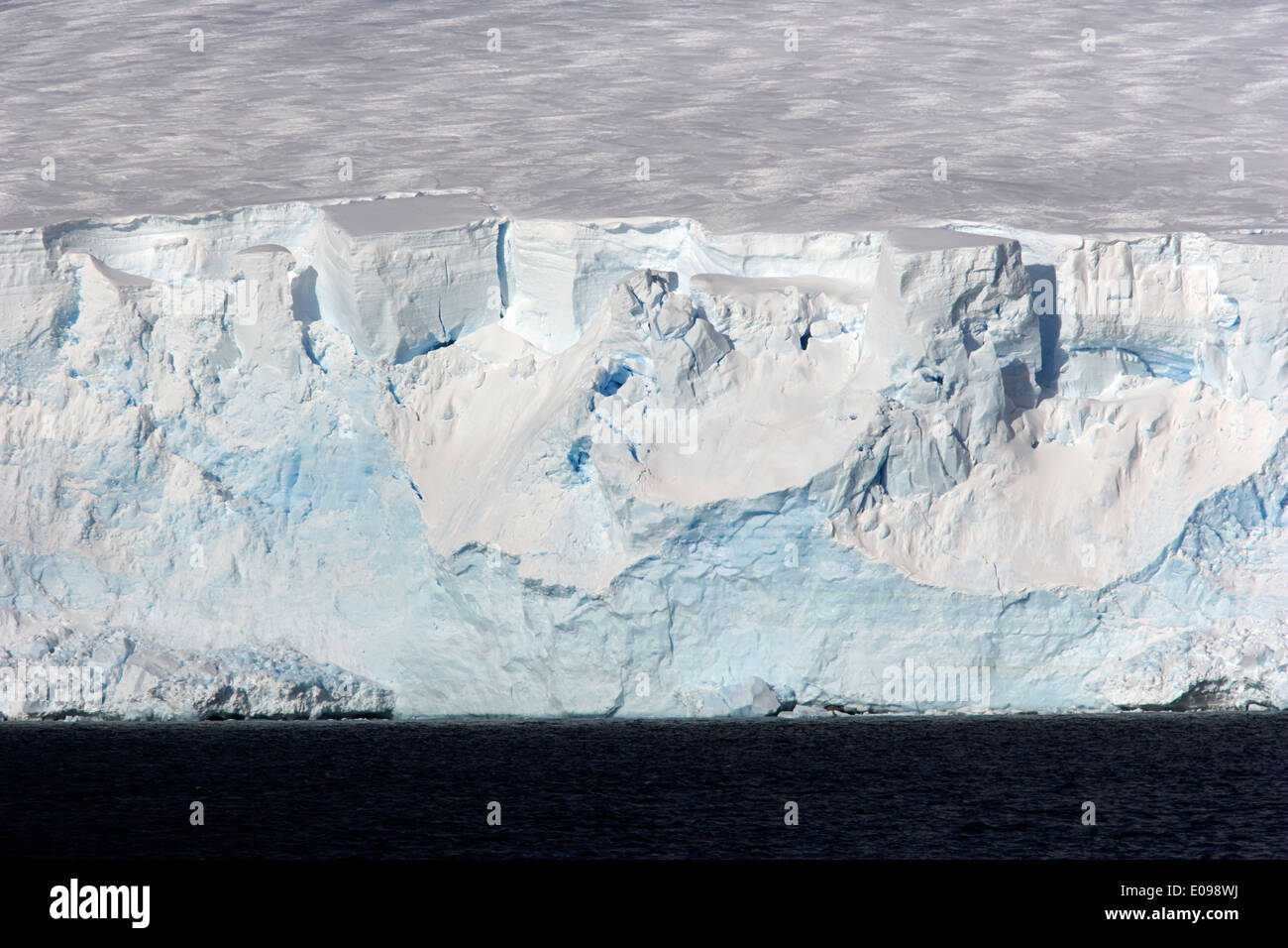 glacier face with blue and white ice arctowski peninsula Antarctica ...