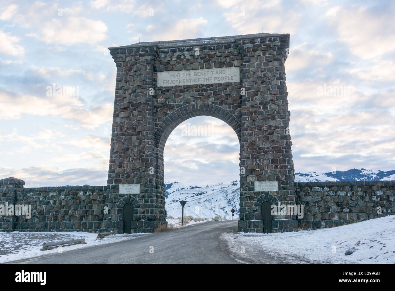 Main Gate in Yellowstone National Park Stock Photo - Alamy
