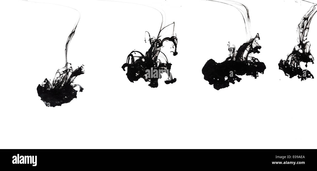 water and black ink lines on white Stock Photo - Alamy