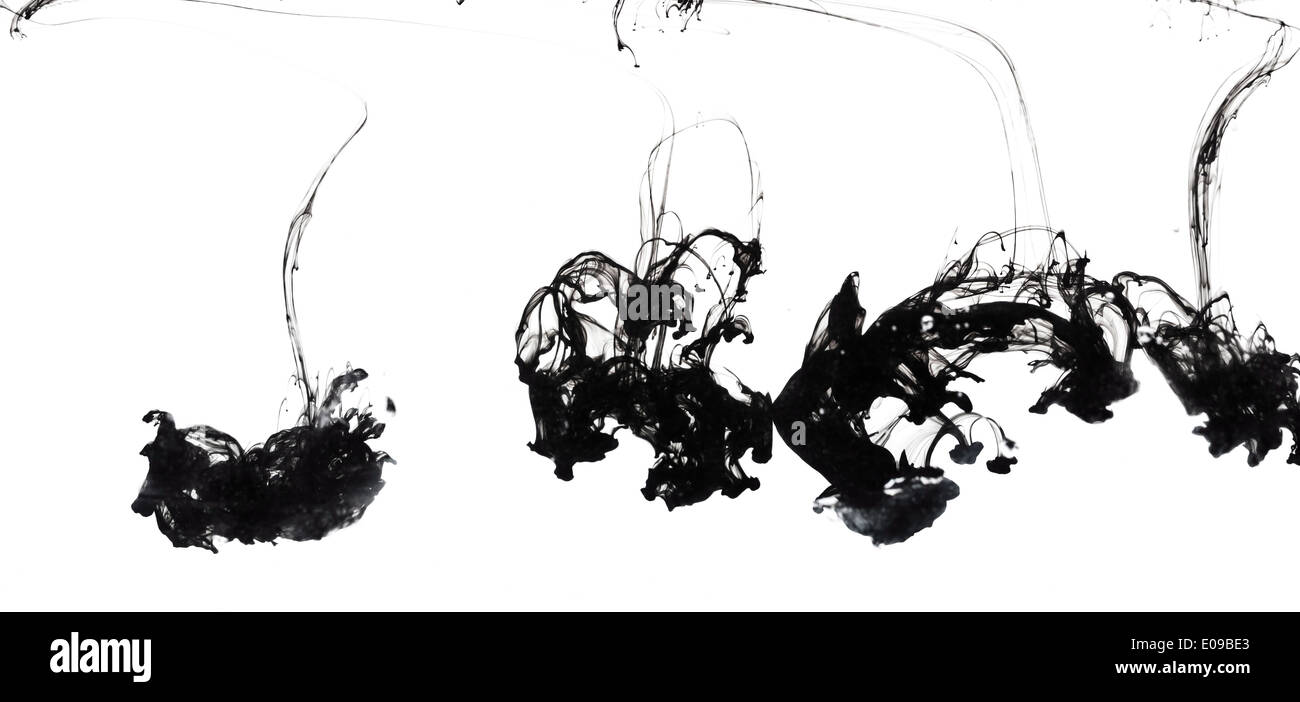 water and black ink lines on white Stock Photo - Alamy