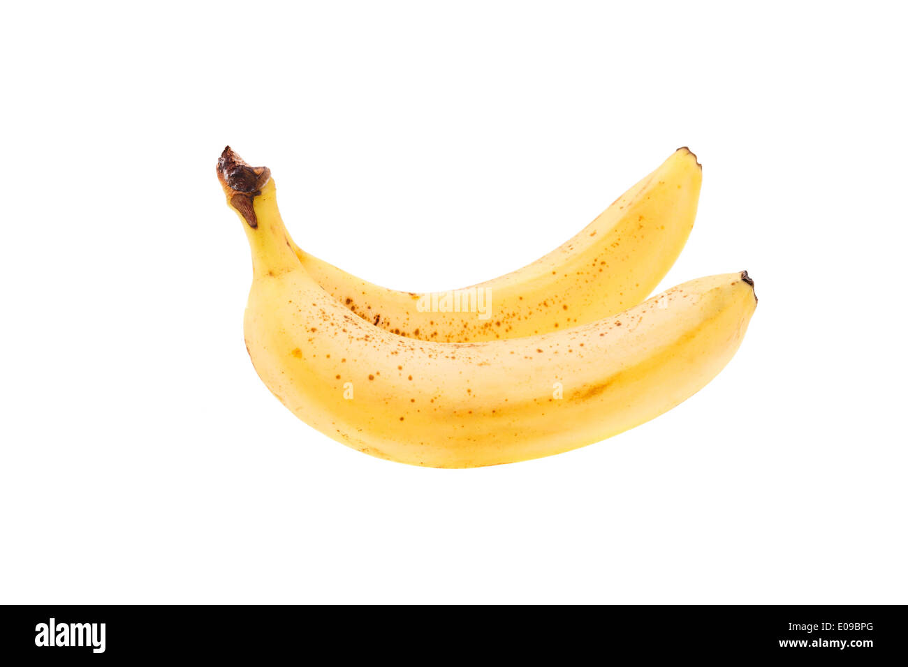 Two ripe bananas isolated on white background Stock Photo - Alamy