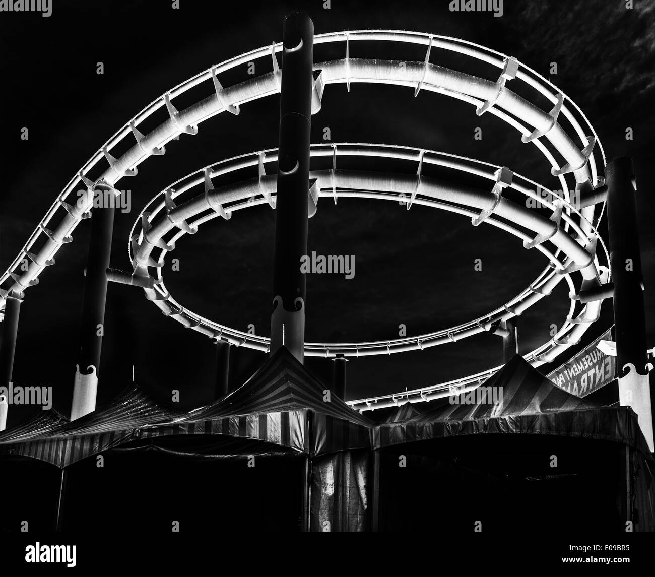 Amusement Park After Dark Stock Photo - Alamy