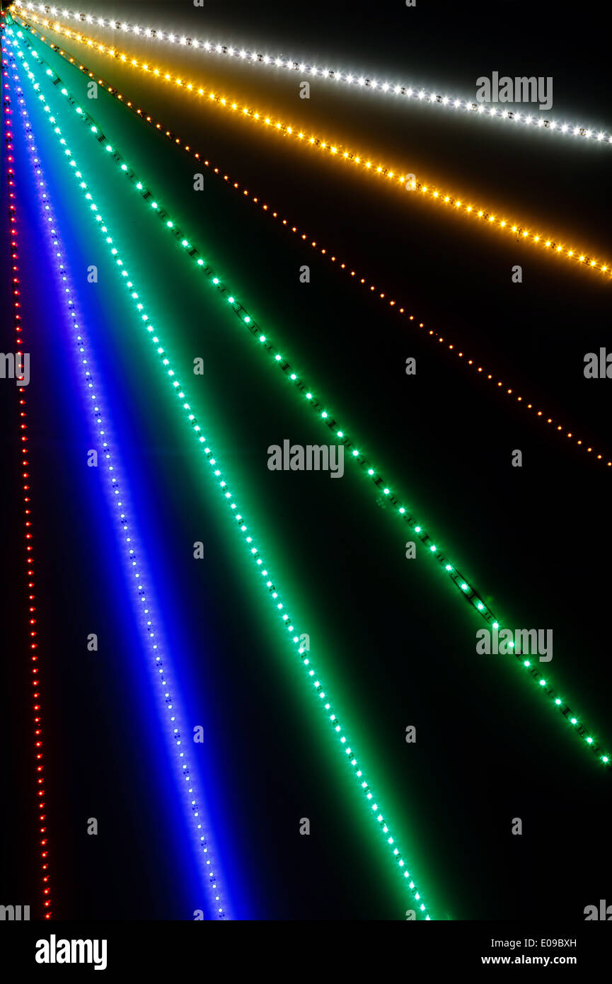 Abstract Light Rays with bokeh from LED's for background Stock Photo ...