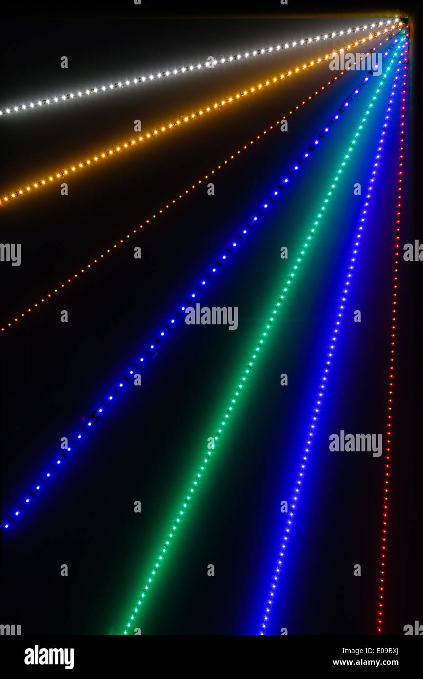 Abstract Light Rays with bokeh from LED's for background Stock Photo ...