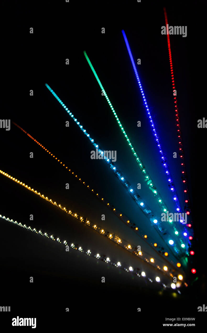 Abstract Light Rays with bokeh from LED's for background Stock Photo ...