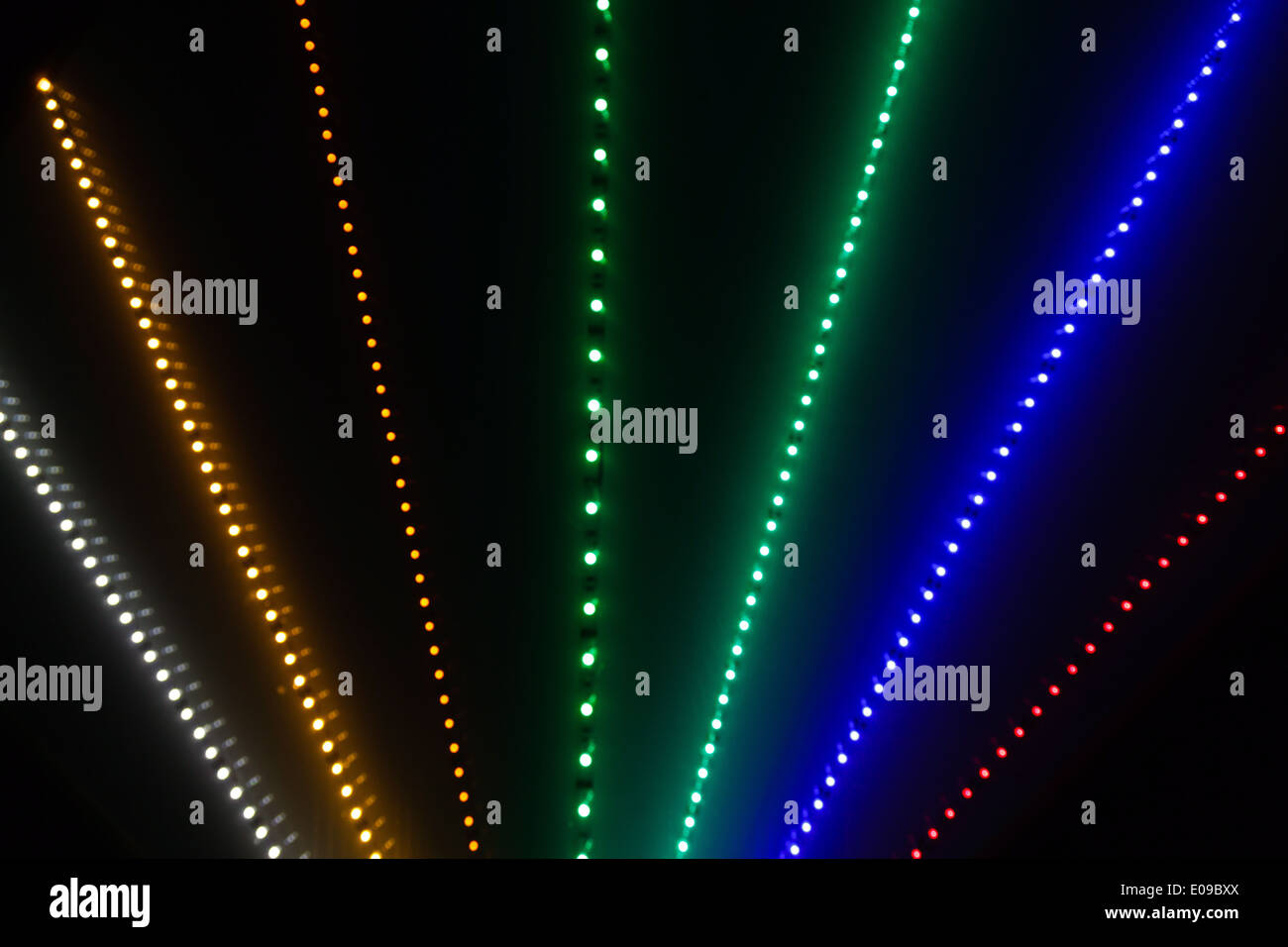 Abstract Light Rays with bokeh from LED's for background Stock Photo ...