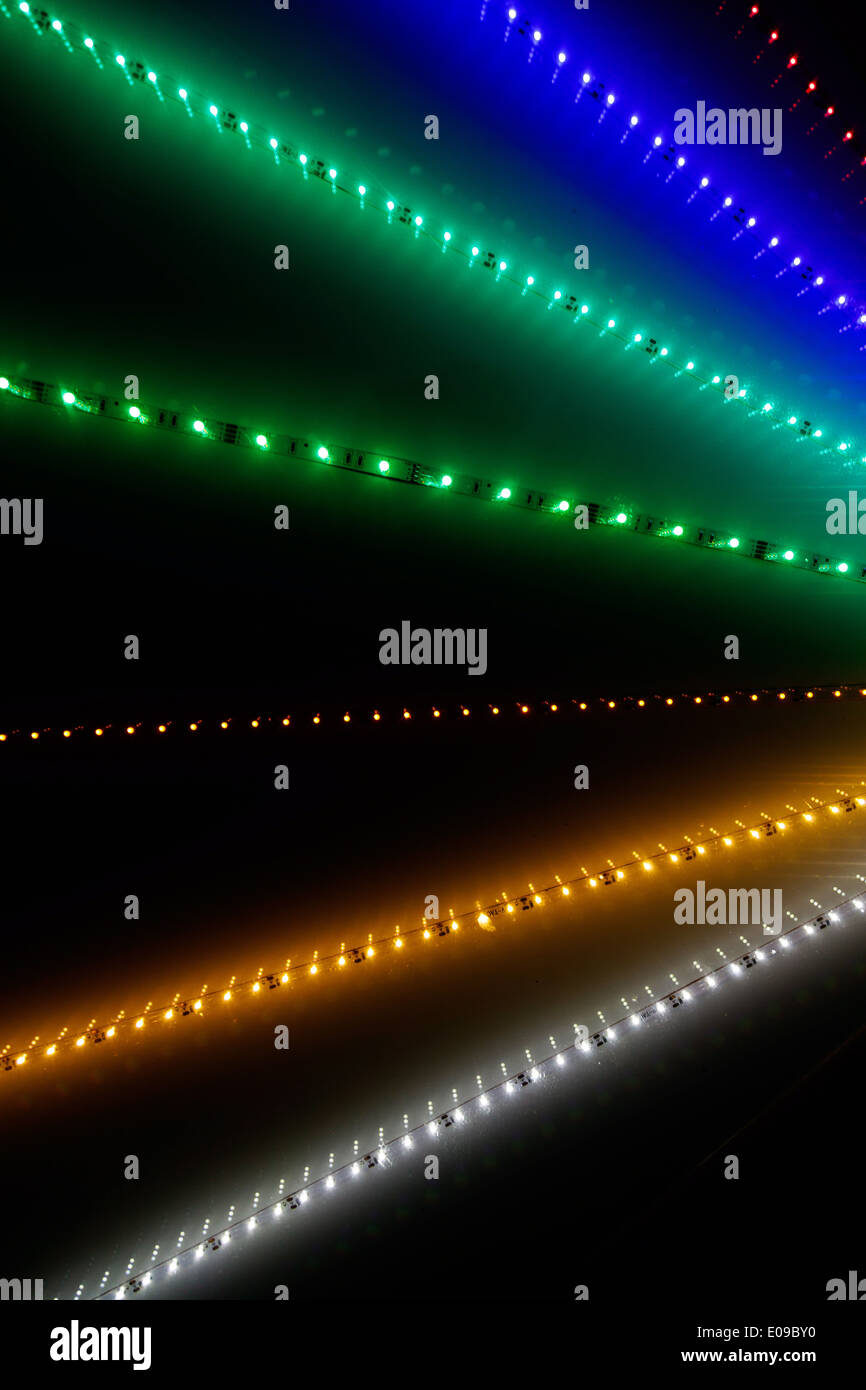 Abstract Light Rays with bokeh from LED's for background Stock Photo ...