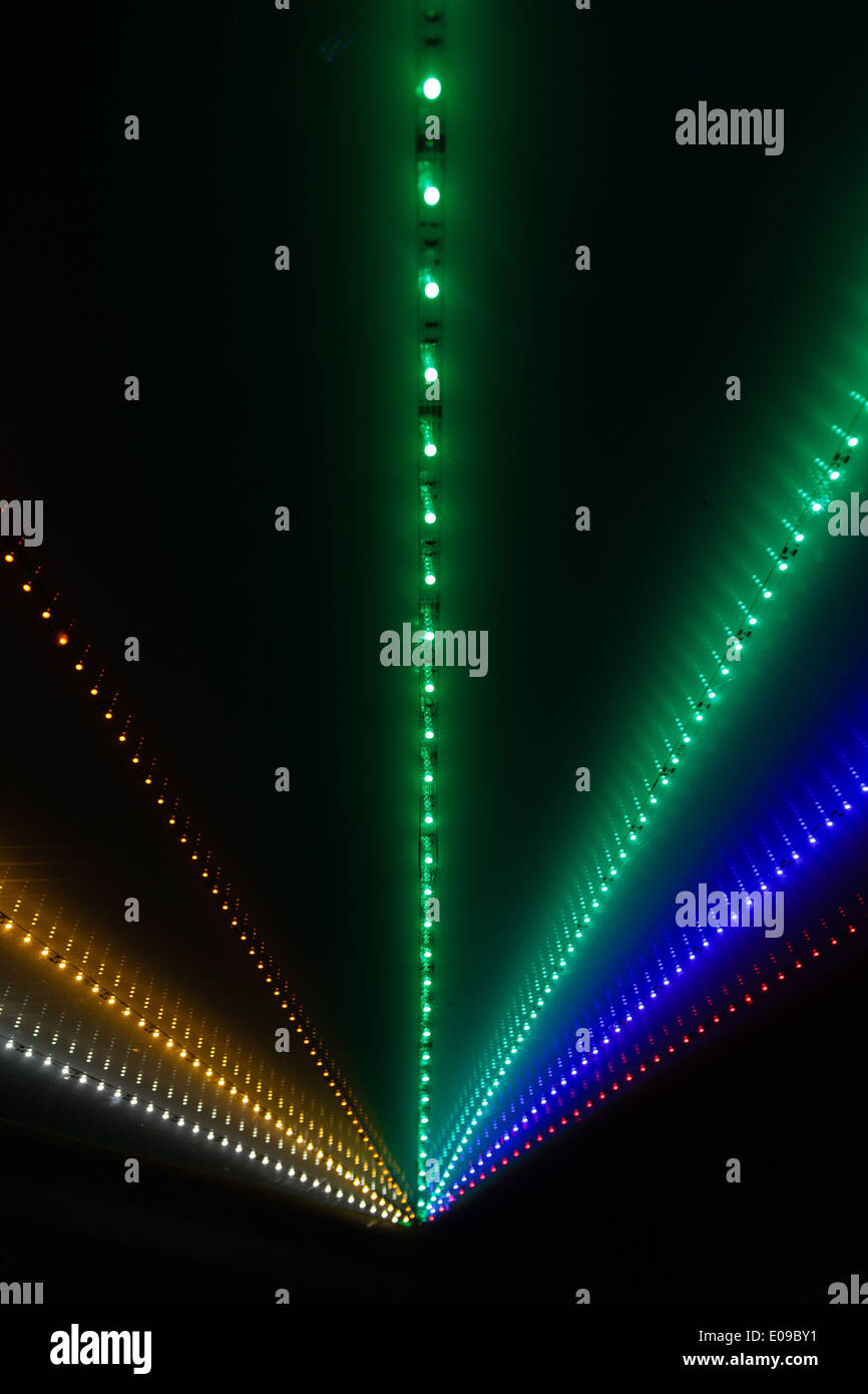 Abstract Light Rays with bokeh from LED's for background Stock Photo ...