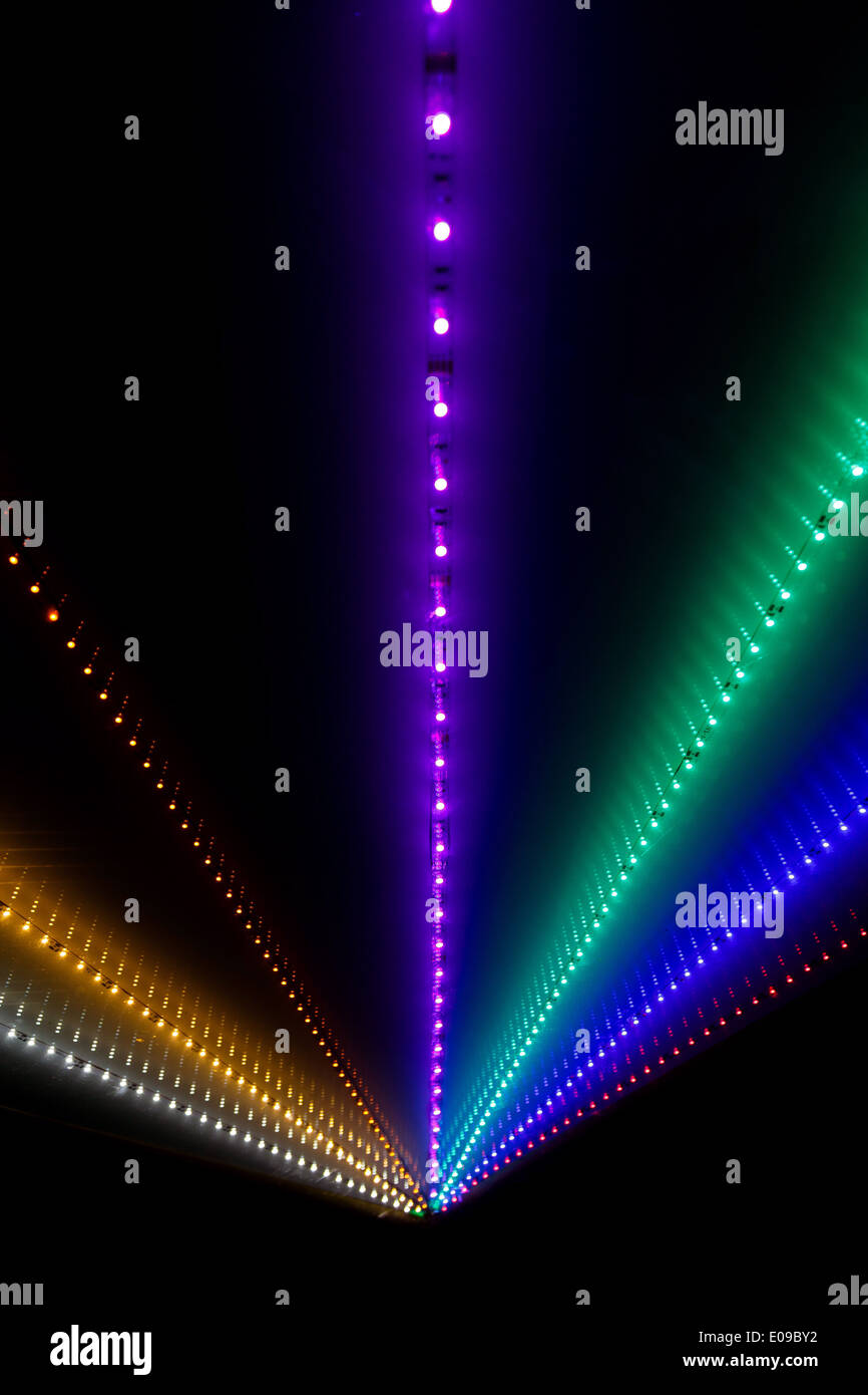 Abstract Light Rays with bokeh from LED's for background Stock Photo ...