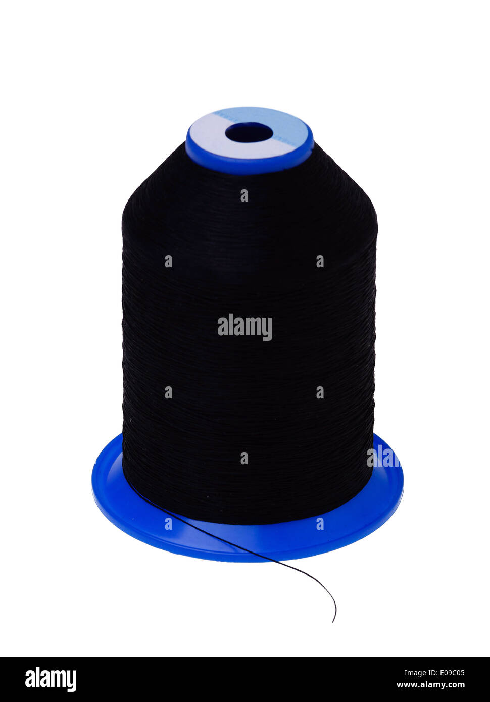Bobbin of black tread, isolated over white background Stock Photo - Alamy