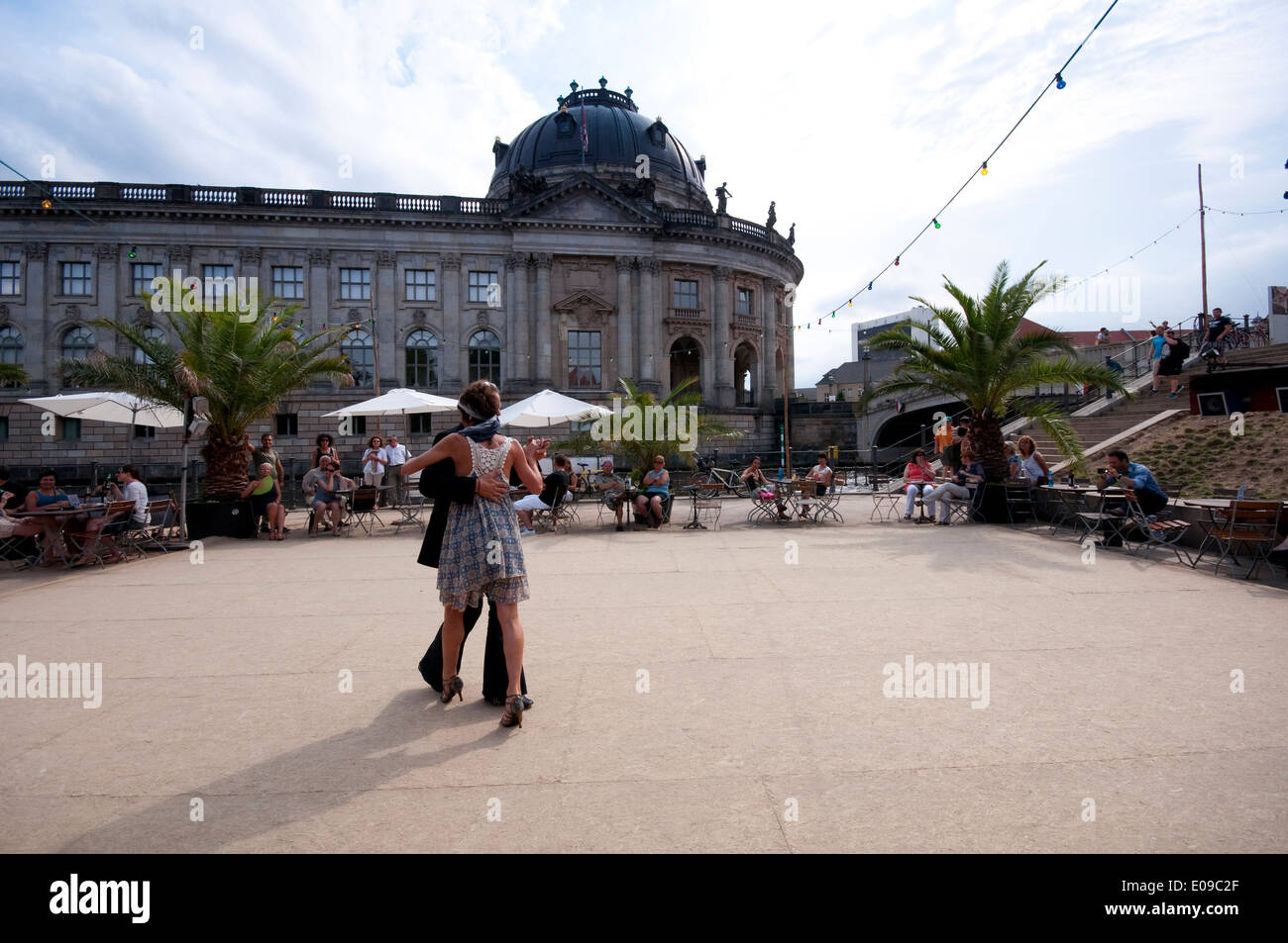 Germany, Berlin, Mitte, Spree River, Dancer background Bode Museum ...