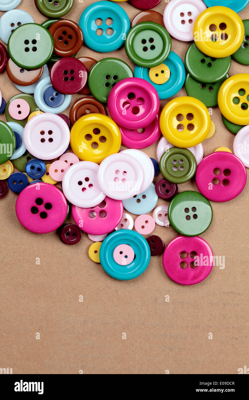 a collection with many buttons of different colors and sizes Stock ...