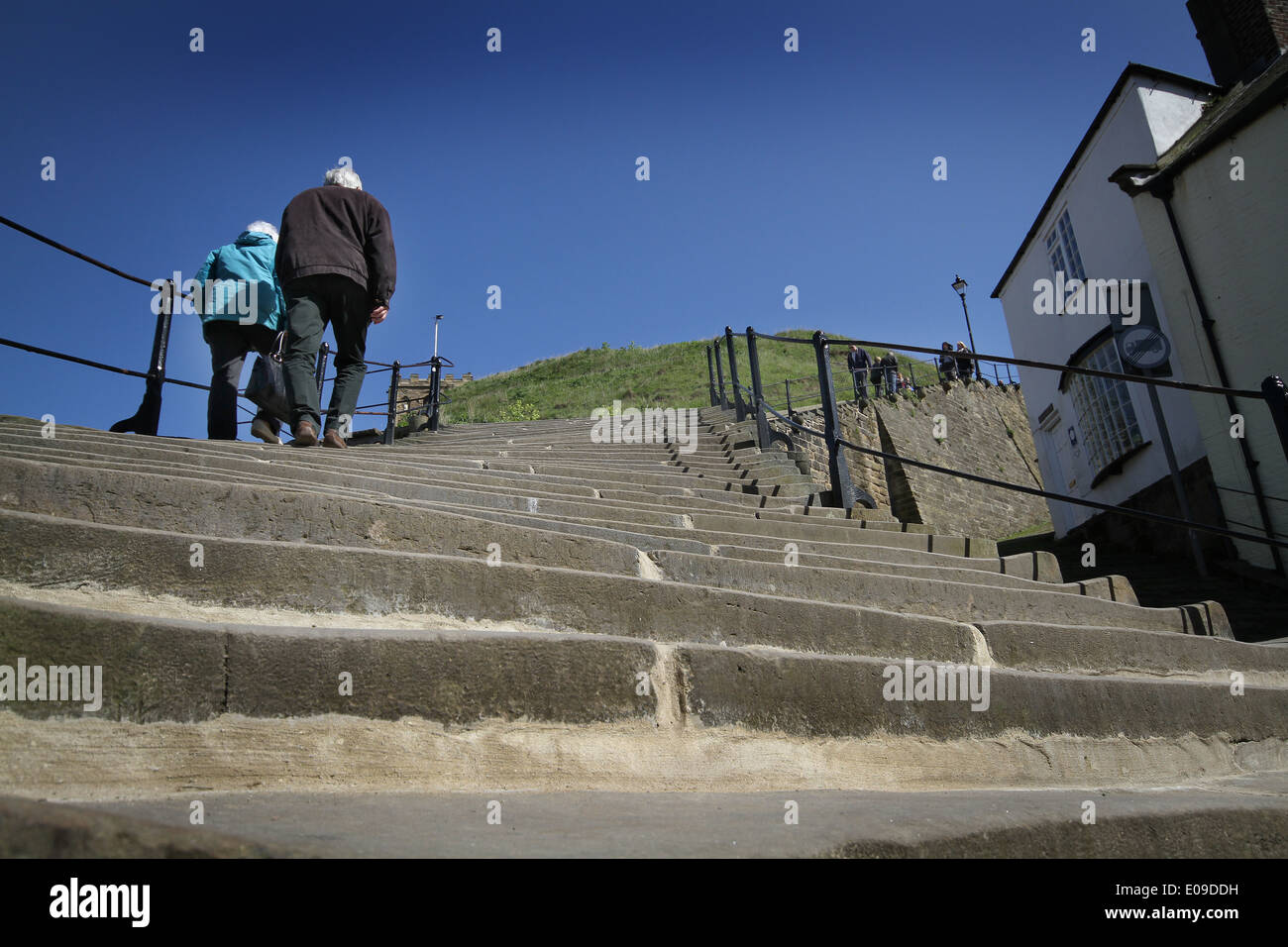 The famous Abbey steps at Whitby, North Yorkshire Stock Photo - Alamy