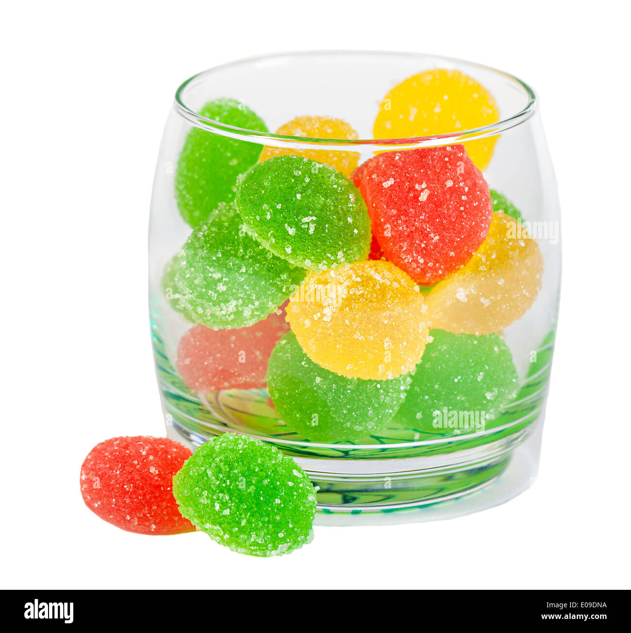 colorful candies in a glass isolated on a white background Stock Photo ...